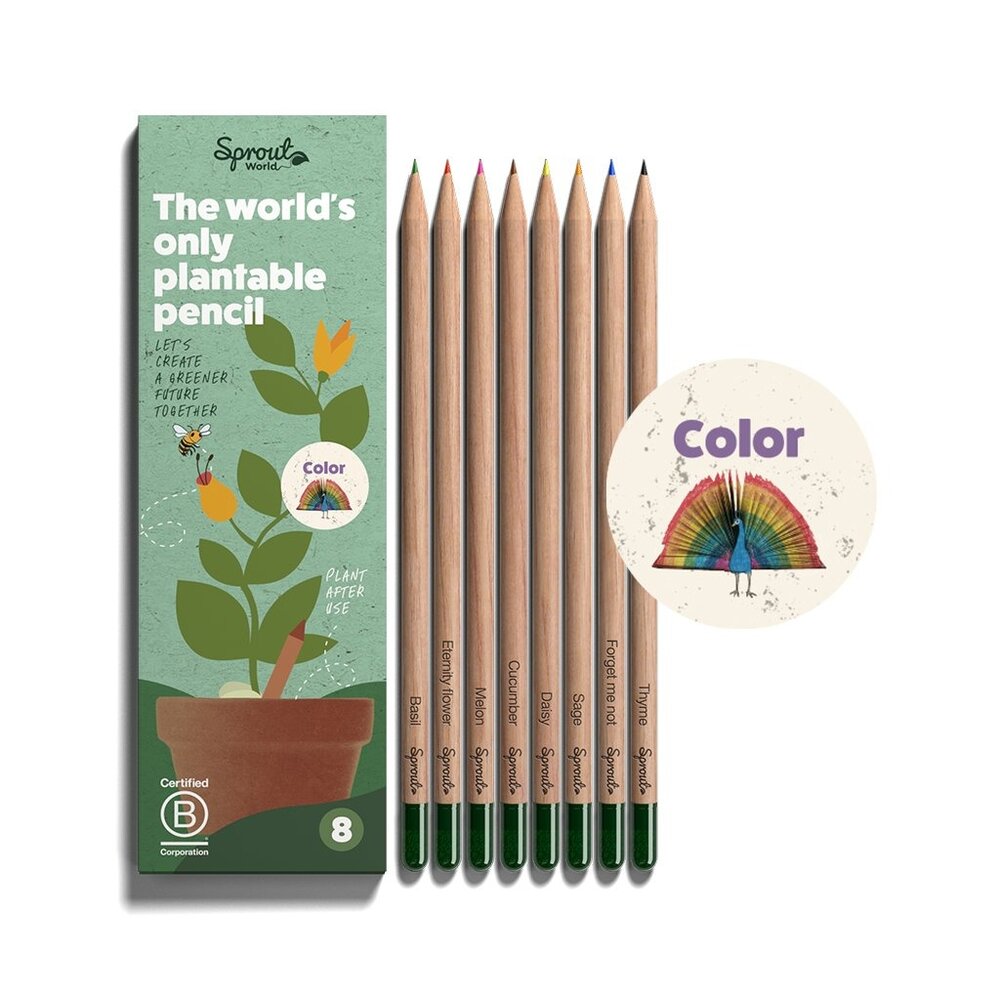 Sprout World Plantable Pencils Color 8 Pack - Paperpads.nl