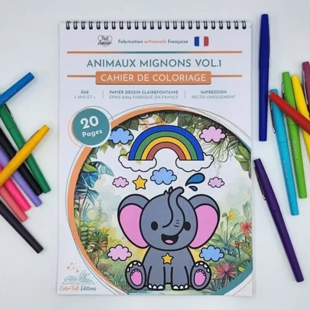 ColorFall Editions Animaux Mignons Vol.1 A4 Coloring Book - Paperpads.nl
