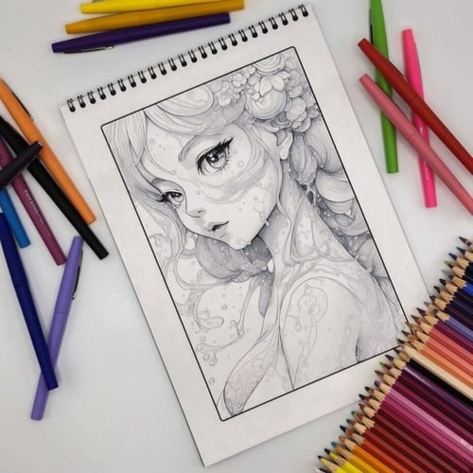 ColorFall Editions Anime Girls A4 Coloring Book - Paperpads.nl