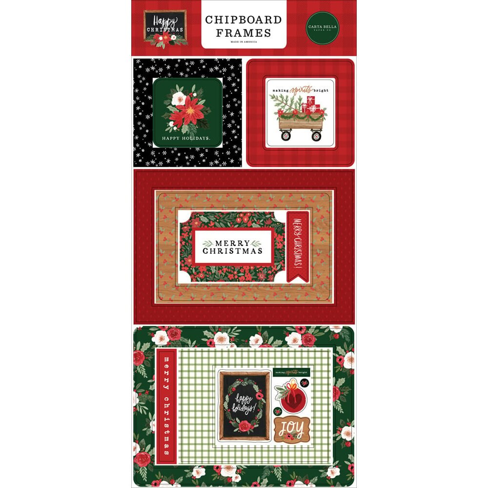 Carta Bella Happy Christmas 6x13 Inch Chipboard Frames (CBXM140065 ...