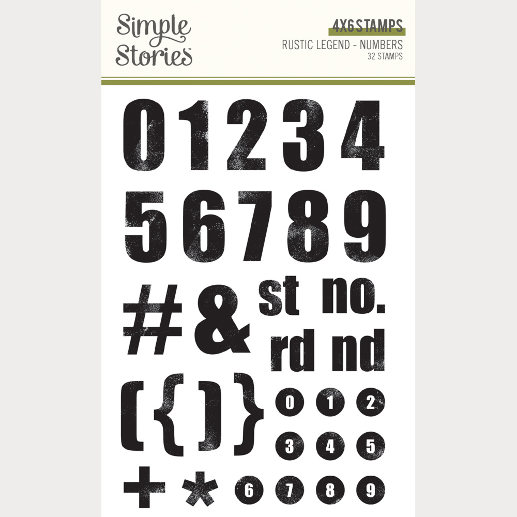 Simple Stories Rustic Legend Stamps Numbers (26627) - Paperpads.nl