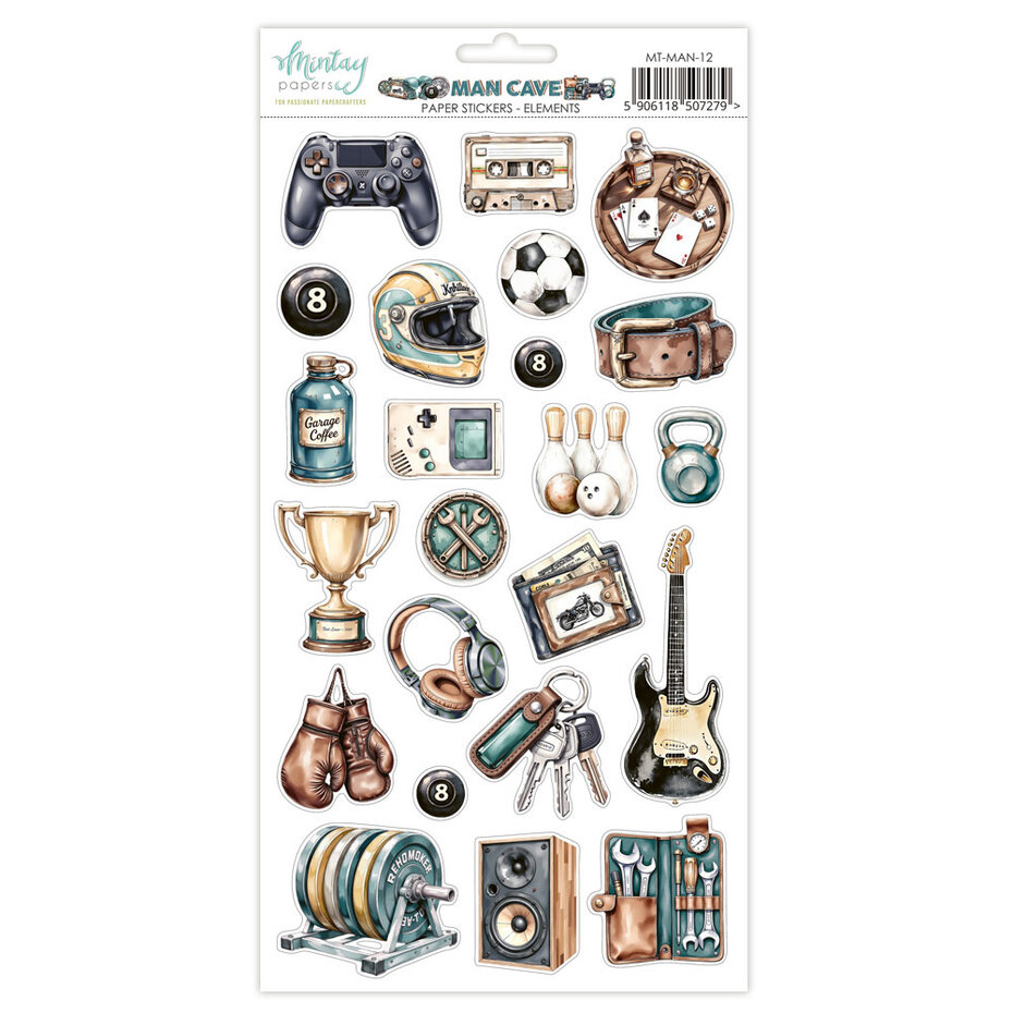 Mintay Man Cave 6x12 Inch Paper Stickers Elements (MT-MAN-12 ...