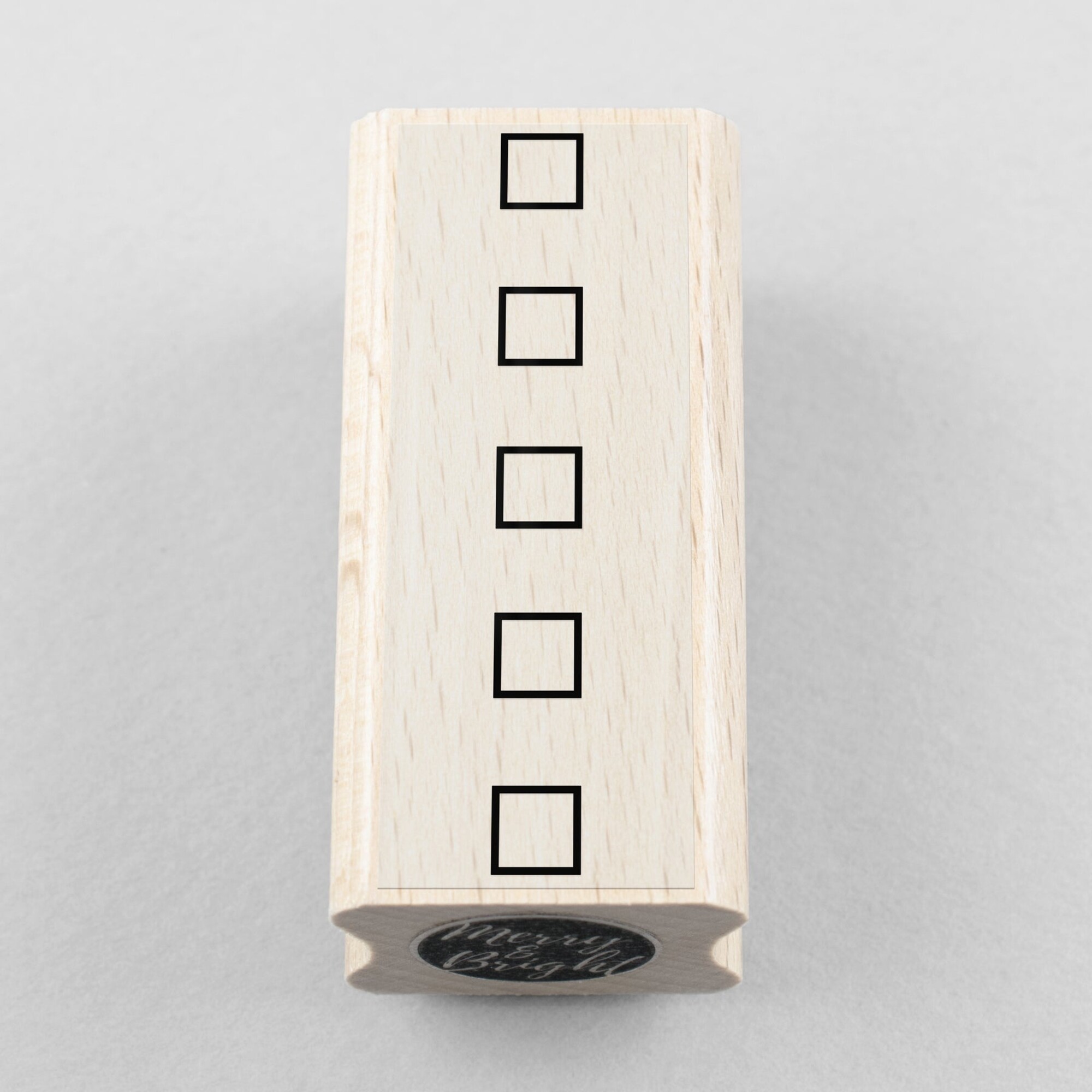 Merry & Bright Wooden Stamp Checklist Square (1MB01463) - Paperpads.nl