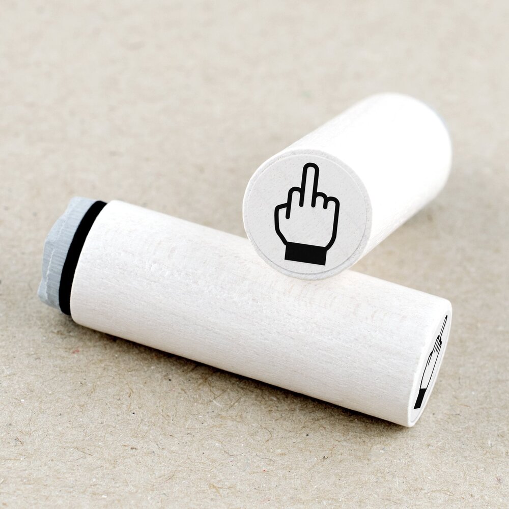 Merry & Bright Mini Wooden Stamp Middle Finger (1MB00545) - Paperpads.nl