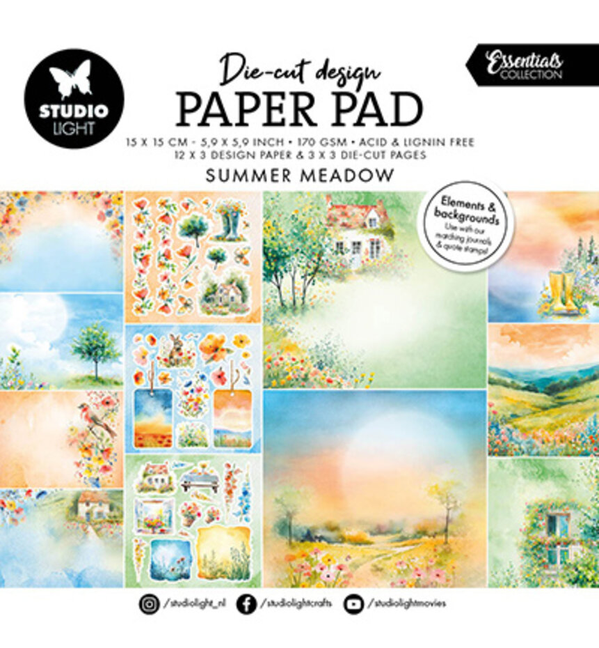 Studio Light Essentials Summer Meadow 6x6 Inch Die-Cut Paper Pad (SL-E ...