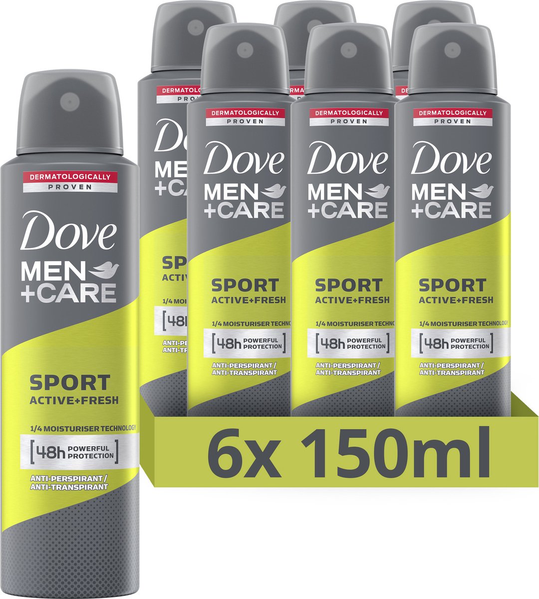 Dove Men+Care Sport Active+Fresh - Deodorant Spray - 6x 150ml ...