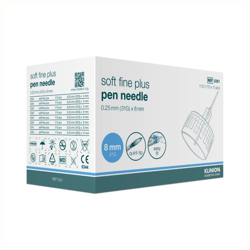 Klinion Pennaald Soft fine 0.25mm 31G 8mm - 110 stuks - De Boer Dental