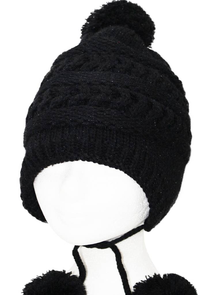 Pompon Muts met Lurex Black | Megatip.be Pompon Muts met Lurex Black | Megatip.be
