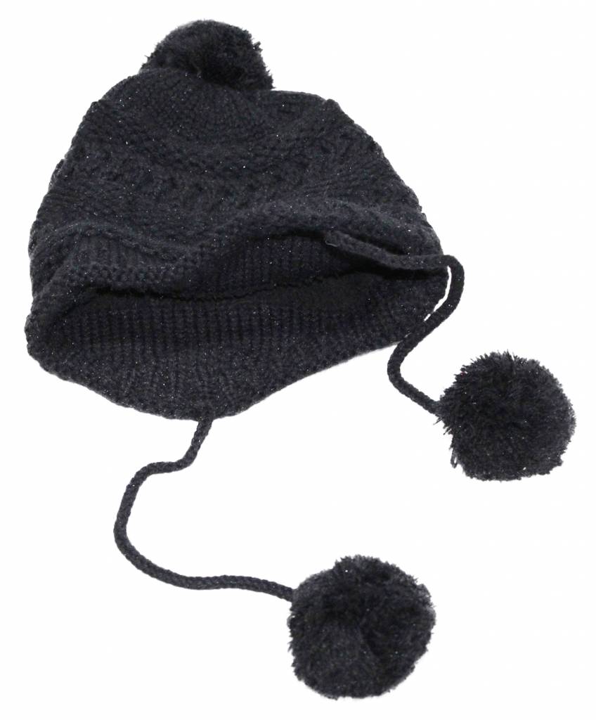 Pompon Muts met Lurex Black | Megatip.be Pompon Muts met Lurex Black | Megatip.be