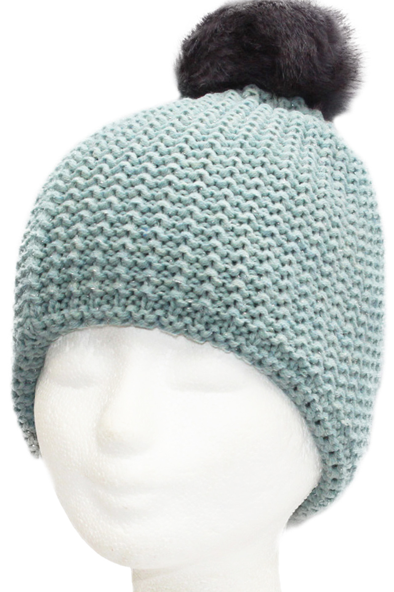 Dames Muts met fur pompon Dames Muts met fur pompon