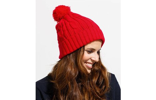 Gebreide Pompon muts Rood | Megatip.be Gebreide Pompon muts Rood | Megatip.be