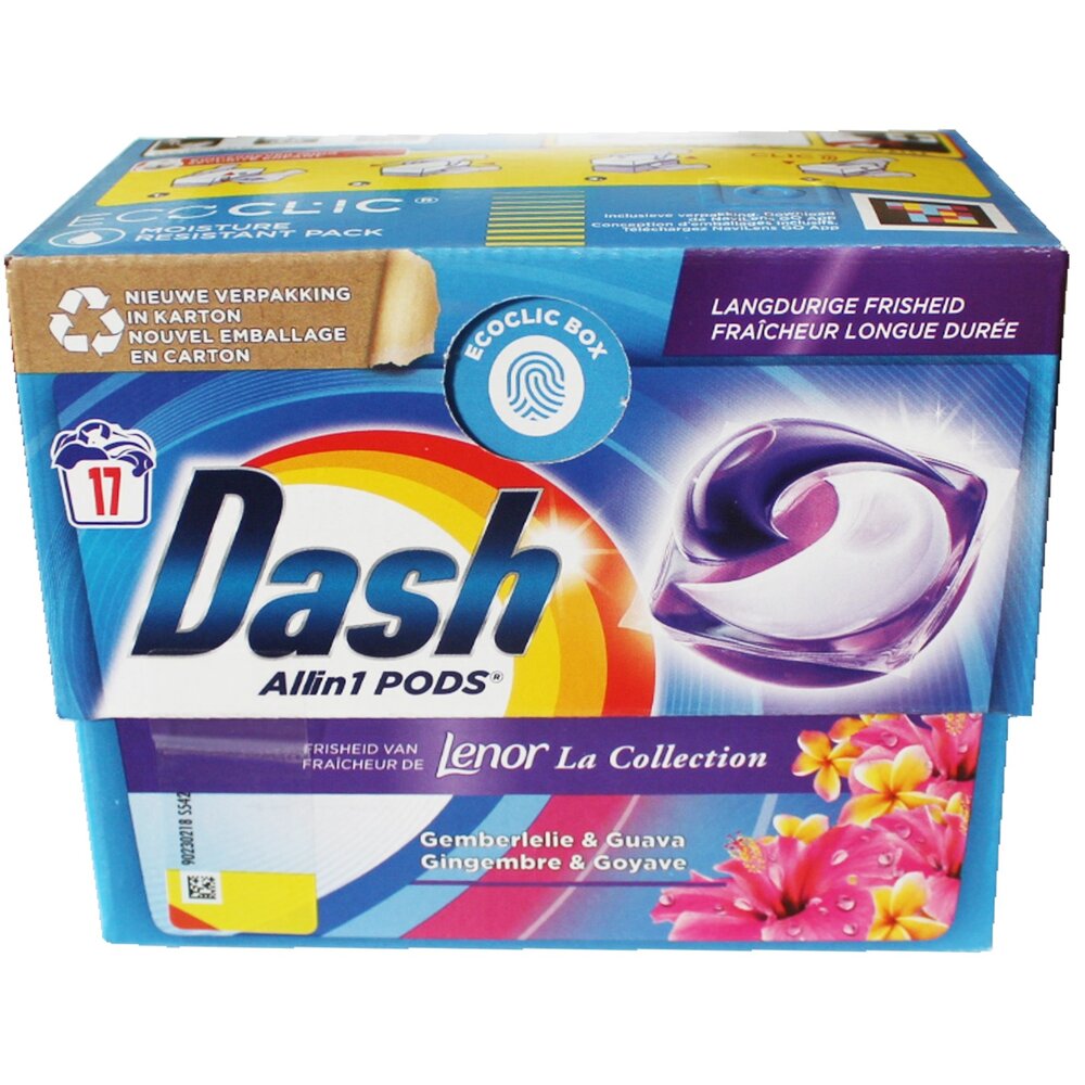 Dash Pods All In 1 Lenor Gemberlelie & Guava "waspods-17 stuks ...