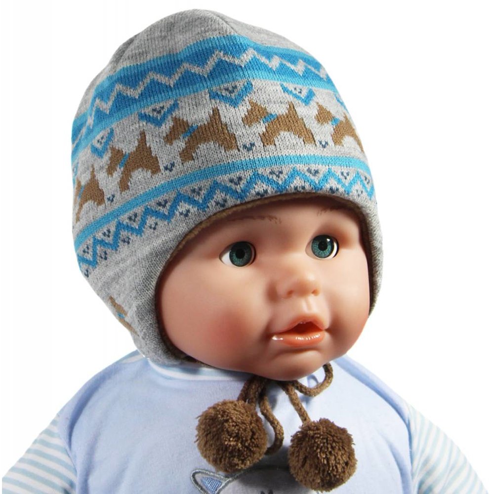 Baby Muts Grijs/Blauw hondjes | Megatip.be