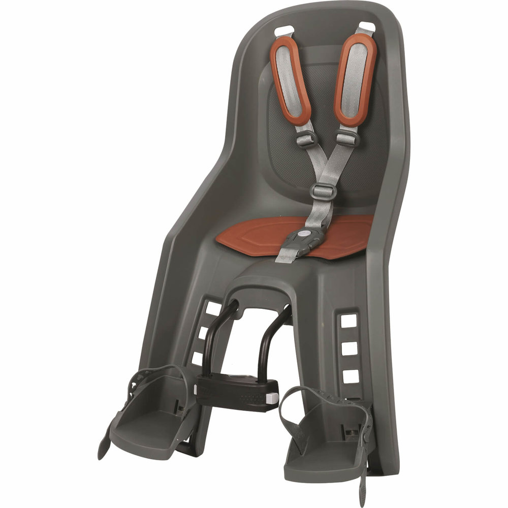 Polisport Mini Bubbly Plus Grijs/Bruin Voorstoeltje - Fiets-stoeltje.nl