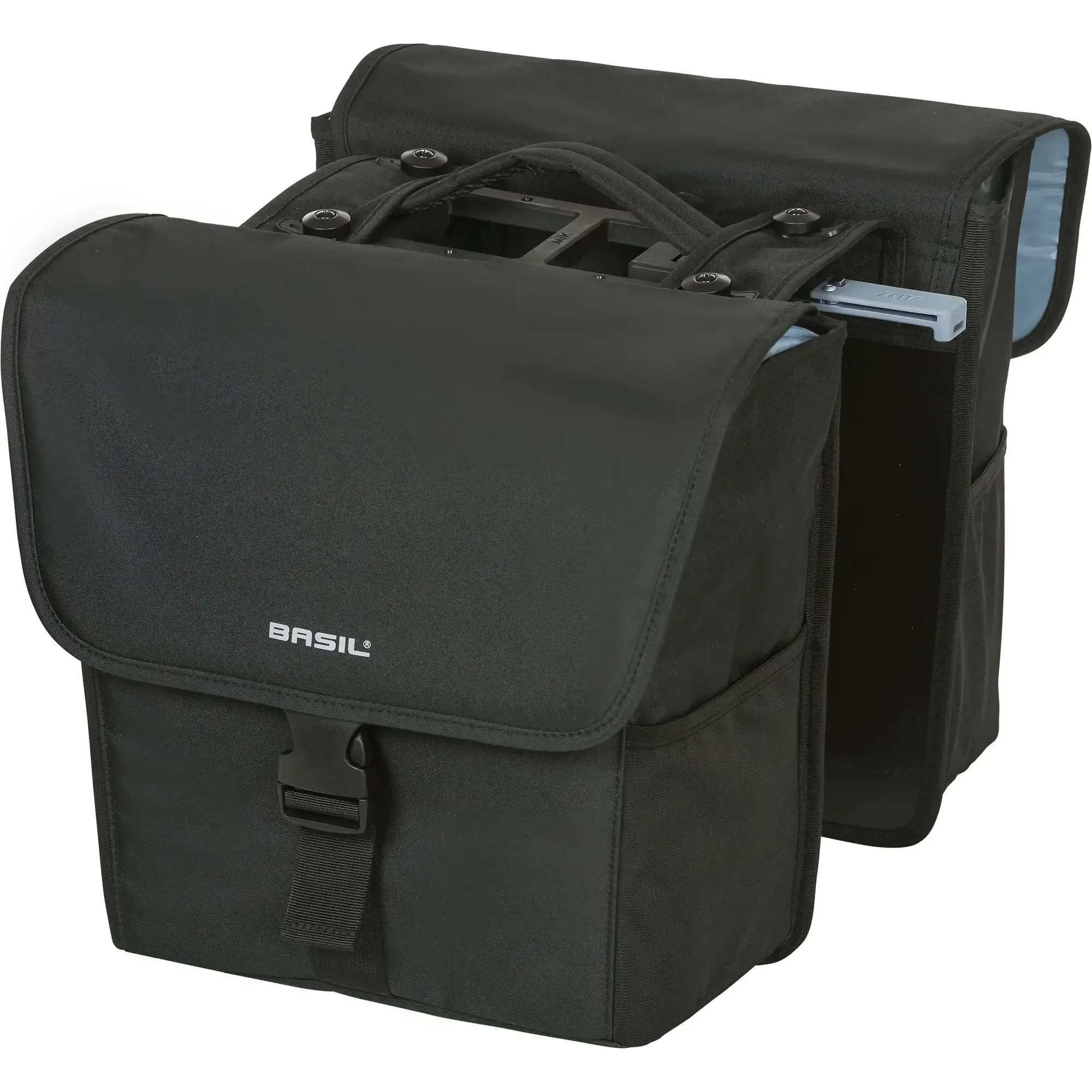 Basil dubbele fietstas Go solid zwart inhoud 32 liter MIK - Fiets ...