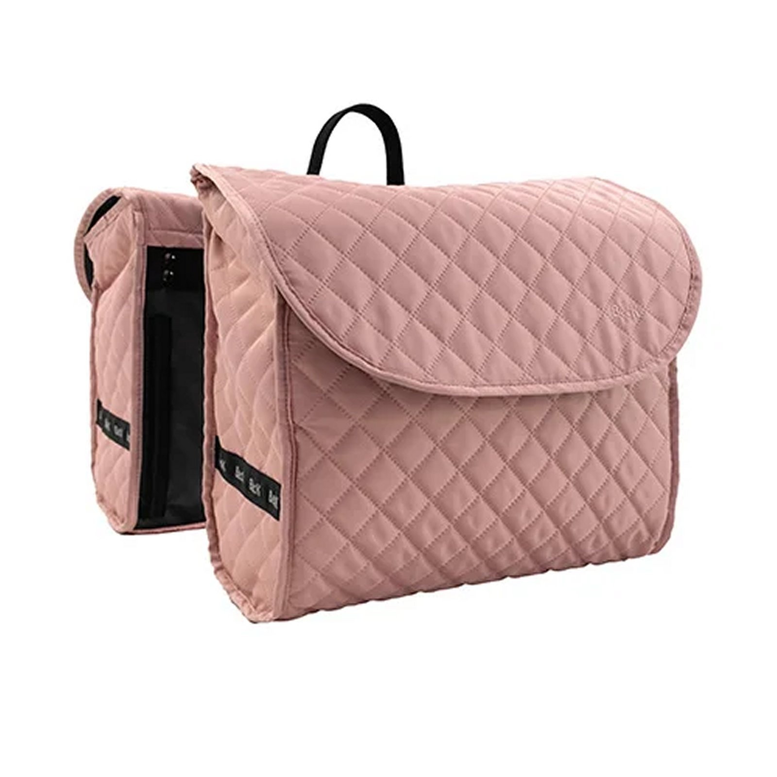 Dubbele fietstas Beck Dubbele Fietstas Quilt Roze MIK - Fiets-stoeltje.nl