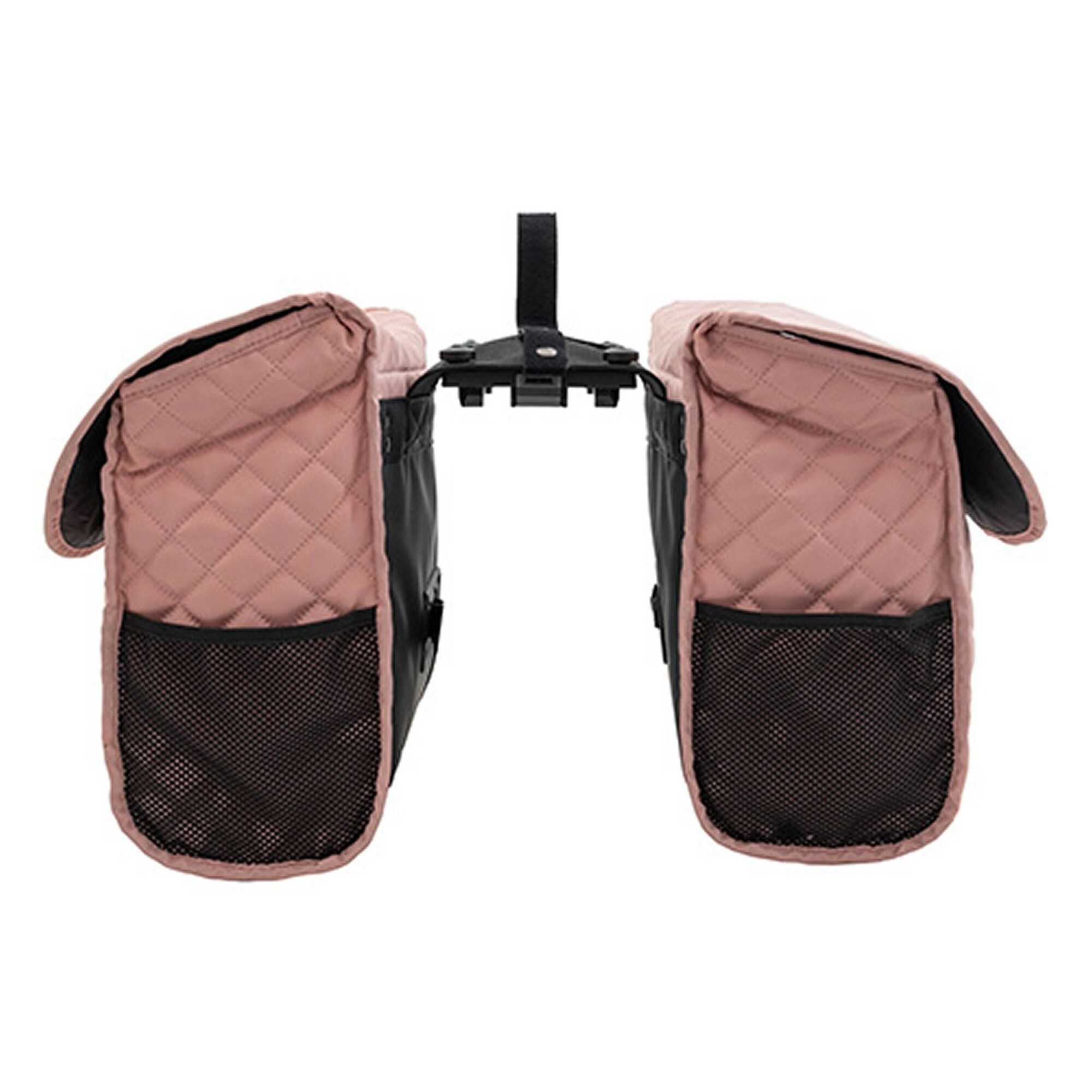 Dubbele fietstas Beck Dubbele Fietstas Quilt Roze MIK - Fiets-stoeltje.nl