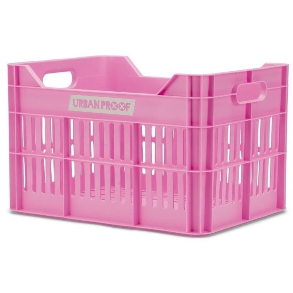 URBAN PROOF Fietskrat 30L Click Felroze - Fiets-stoeltje.nl