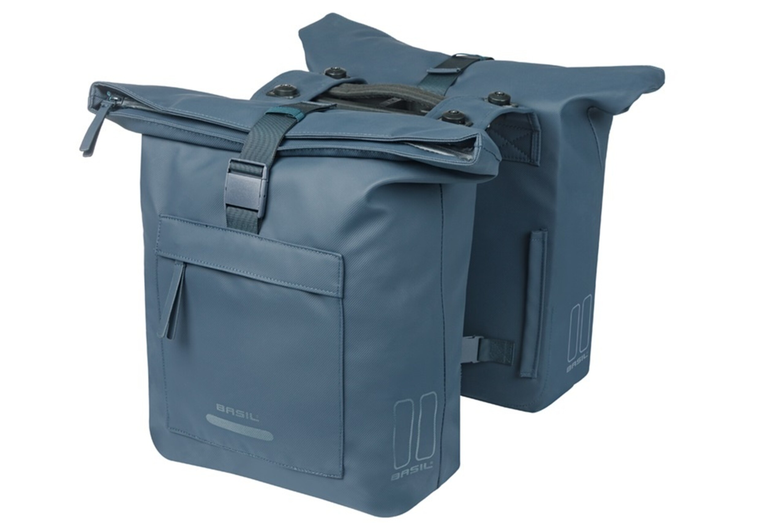Basil Brooklyn Dubbele MIK Fietstas 41L – Marineblauw - Fiets-stoeltje.nl