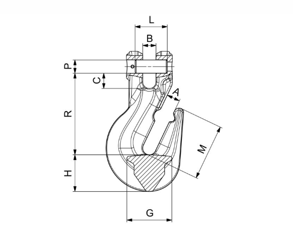 inkort gaffelhaak met borging grade 100 - Hijsenenzo BV