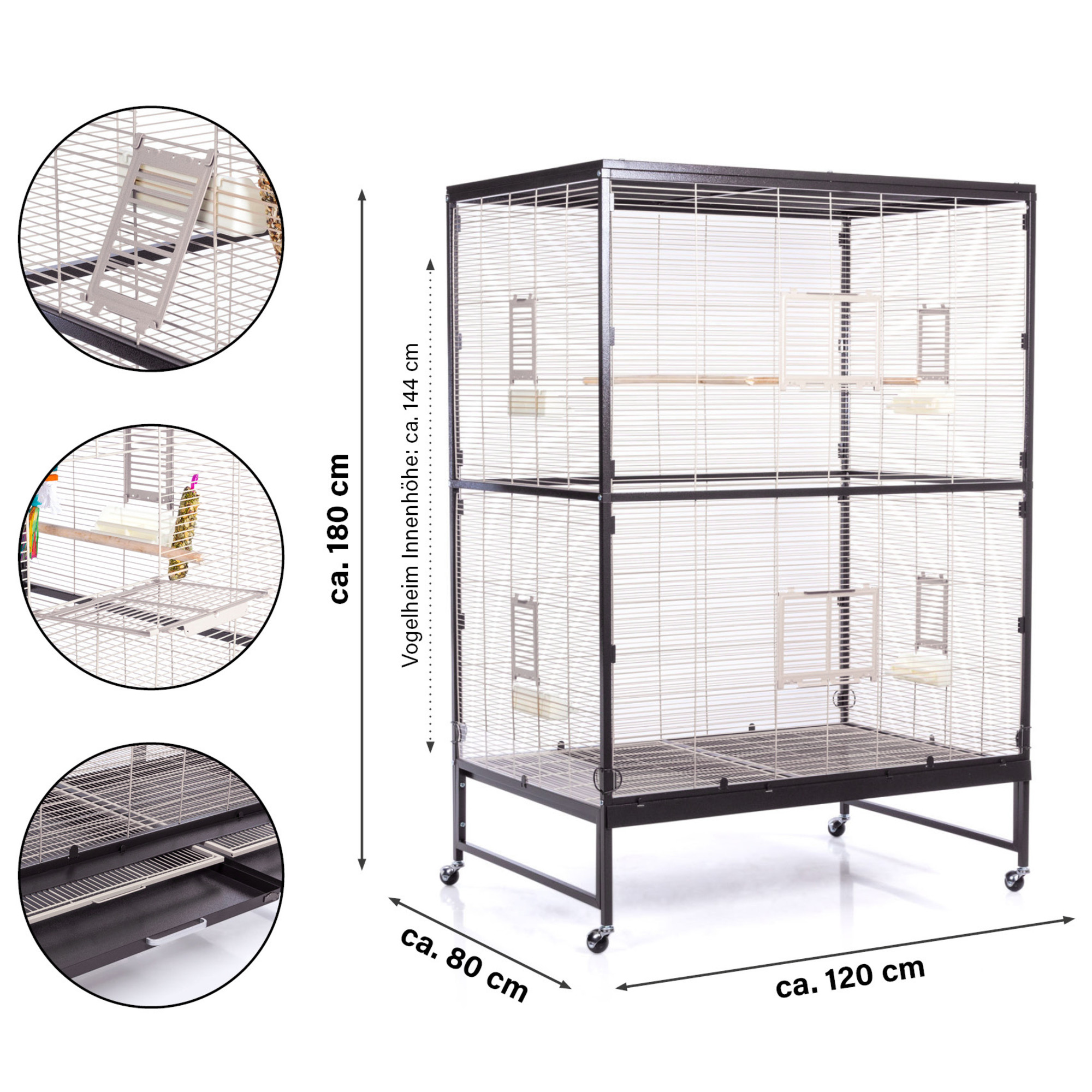 Montana Voliere Paradiso 120 antiek/platinum - Pets Gifts