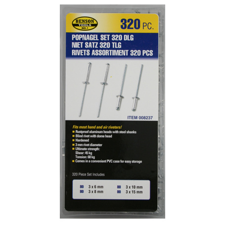 Pop Rivet Set 320 Pieces - CafeRacerWebshop.com