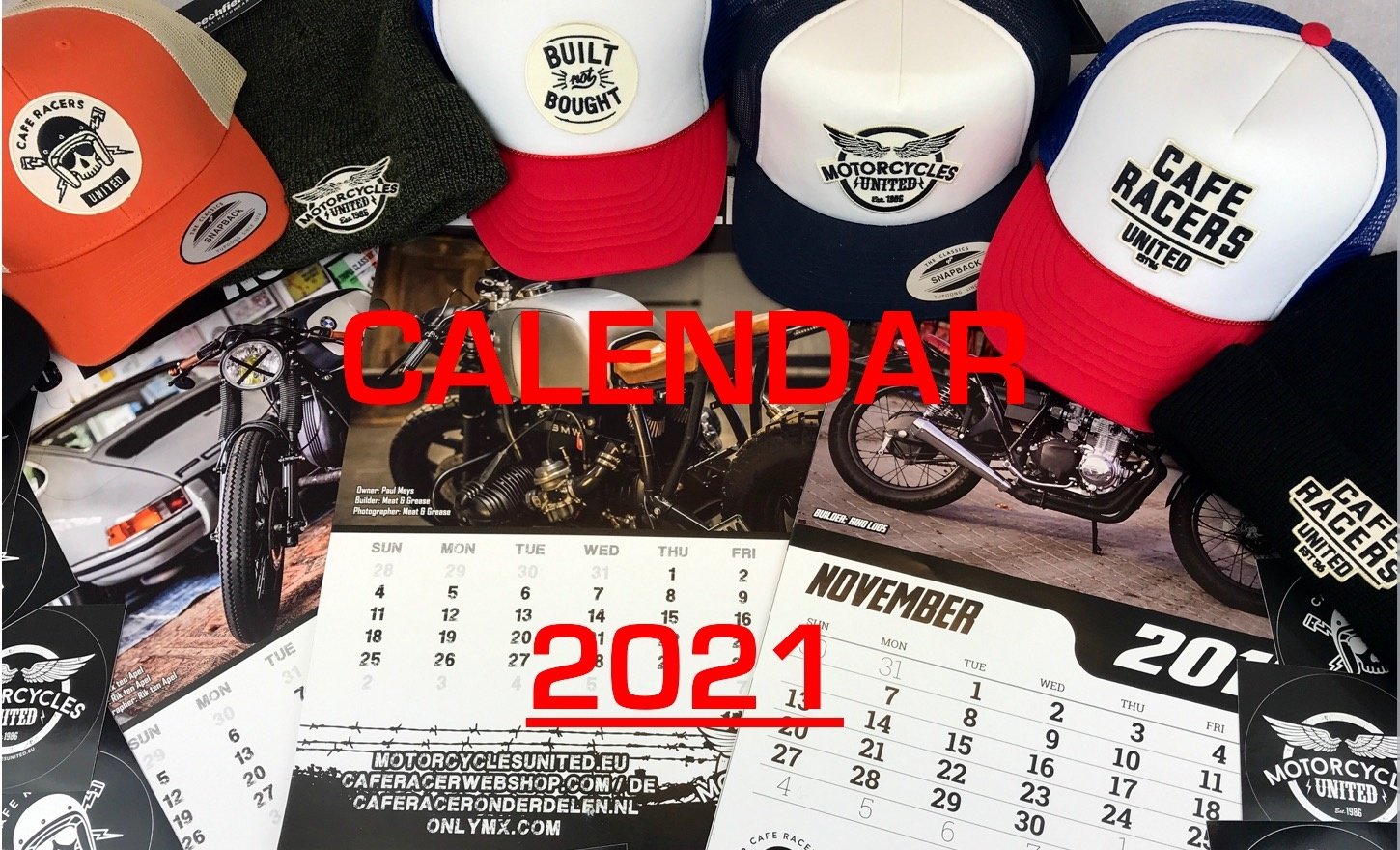 Cafe Racer Calendrier 2021 - Montrez votre moto ! - CafeRacerWebshop.com