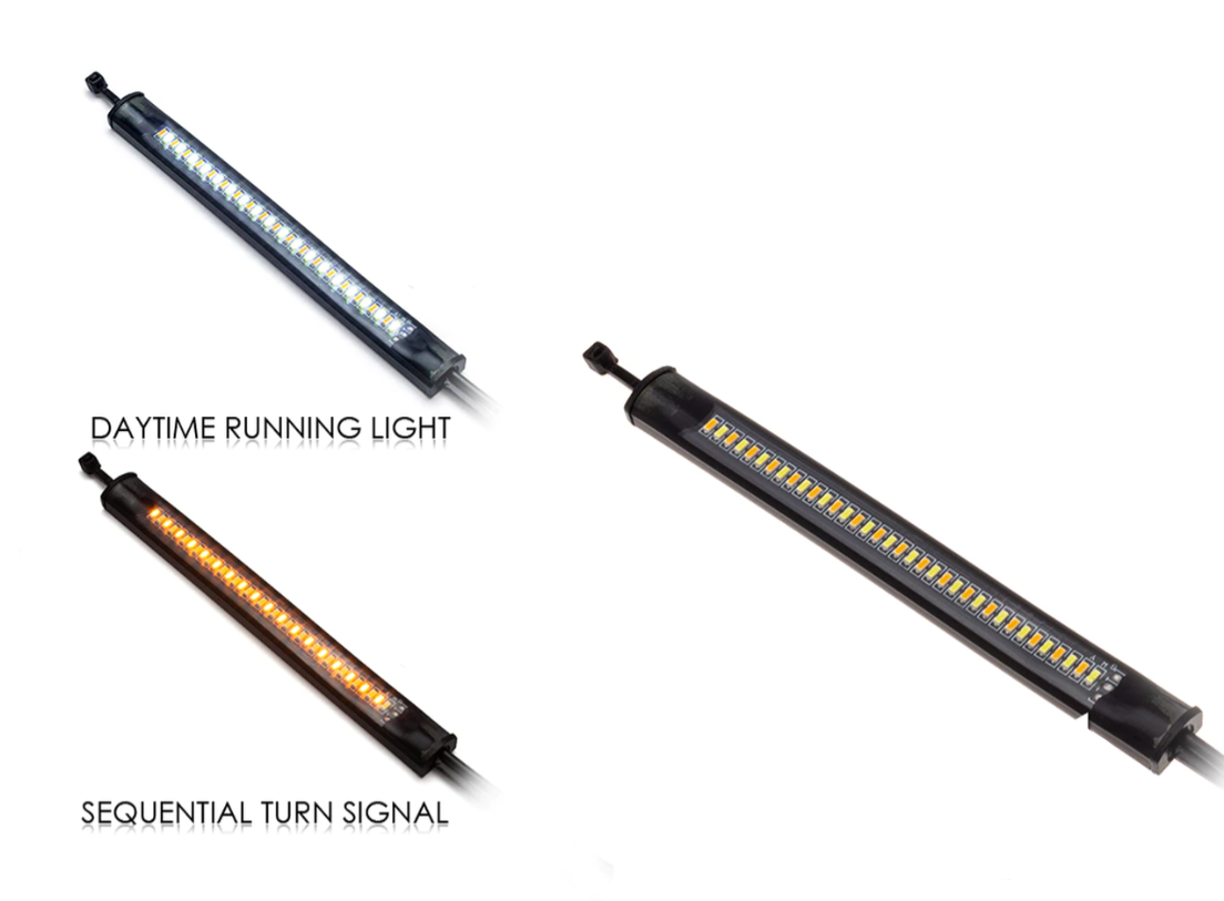 Fork Mount LED Turn signals + Daytime Lights kopen bij CafeRacerWebshop.com