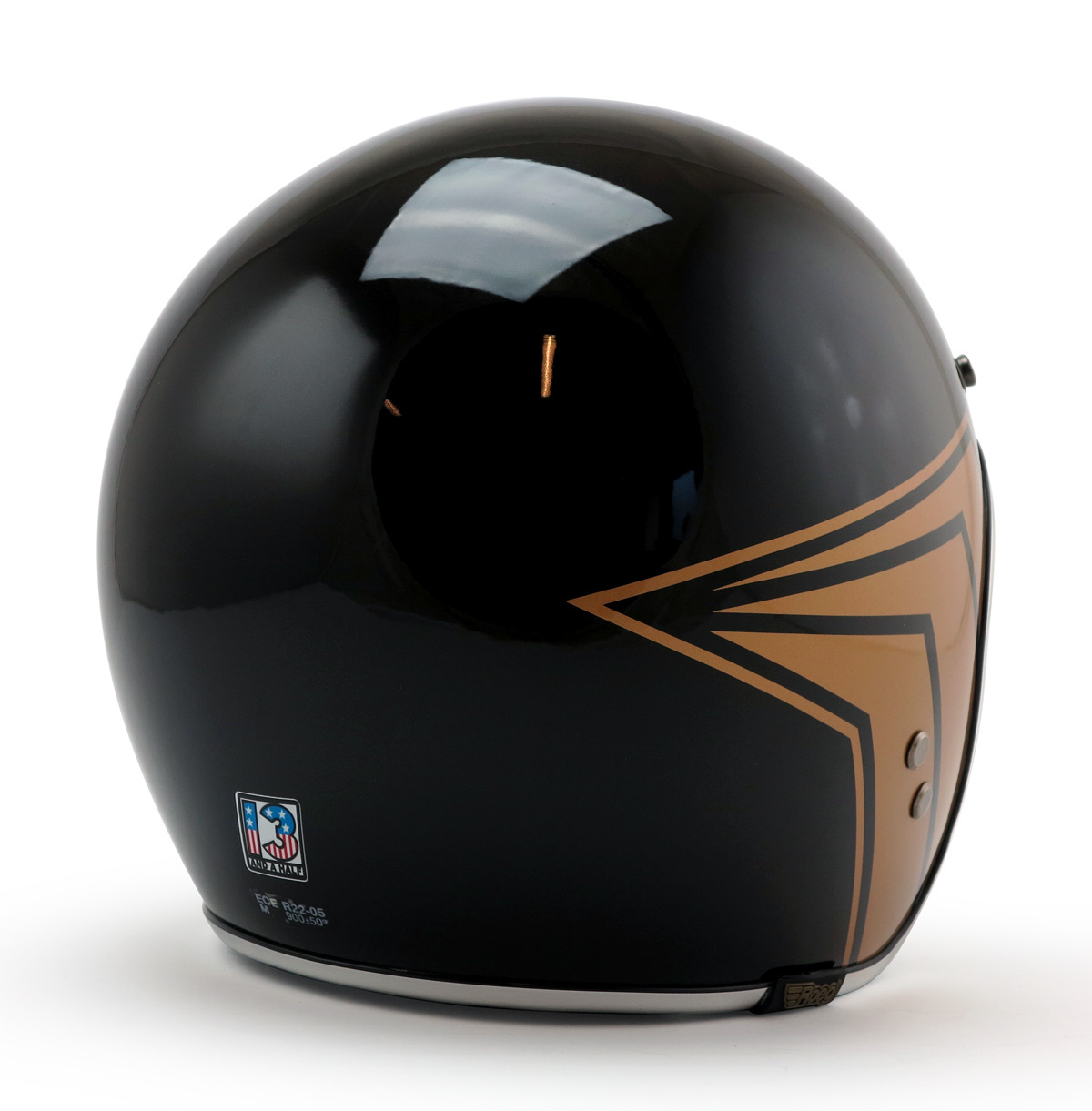 Roeg 13 1/2 Skull bucket helm | Glanzend Zwart - CafeRacerWebshop.com