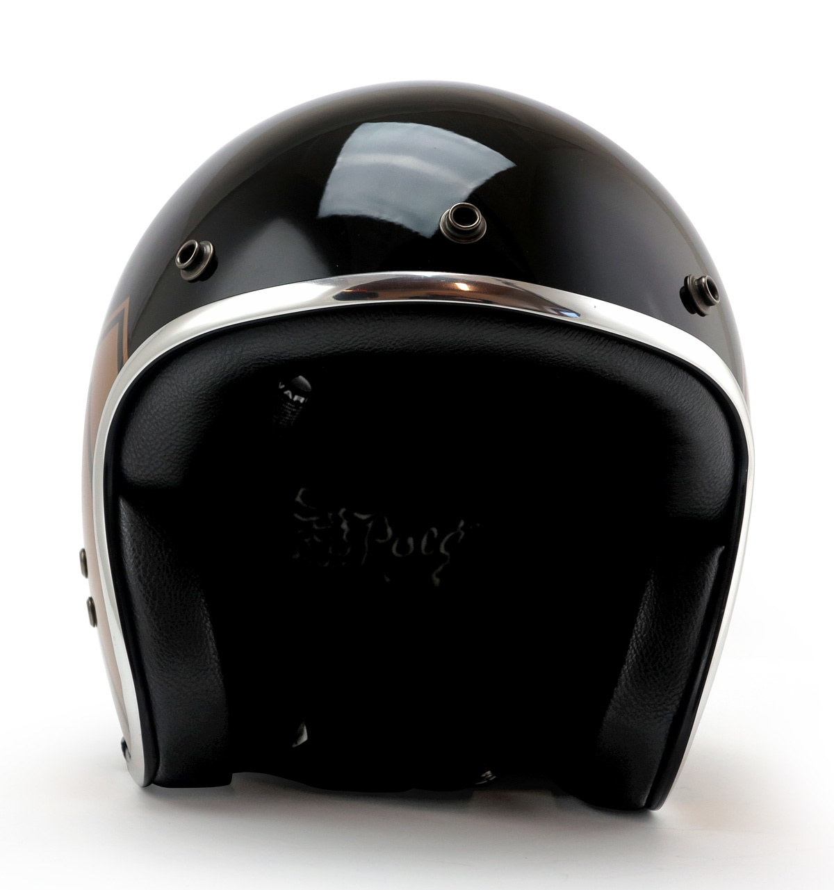 Roeg 13 1/2 Skull bucket helmet | Gloss black - CafeRacerWebshop.com