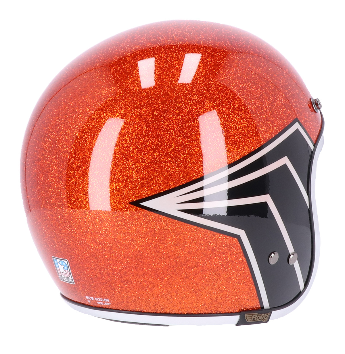 Roeg 13 1/2 Skull bucket helmet - Ruby metal flake - CafeRacerWebshop.com