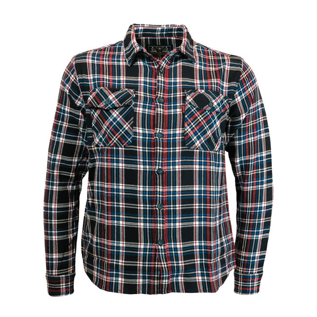 Woodland Check Shirt - Navy/Red kopen bij CafeRacerWebshop.com