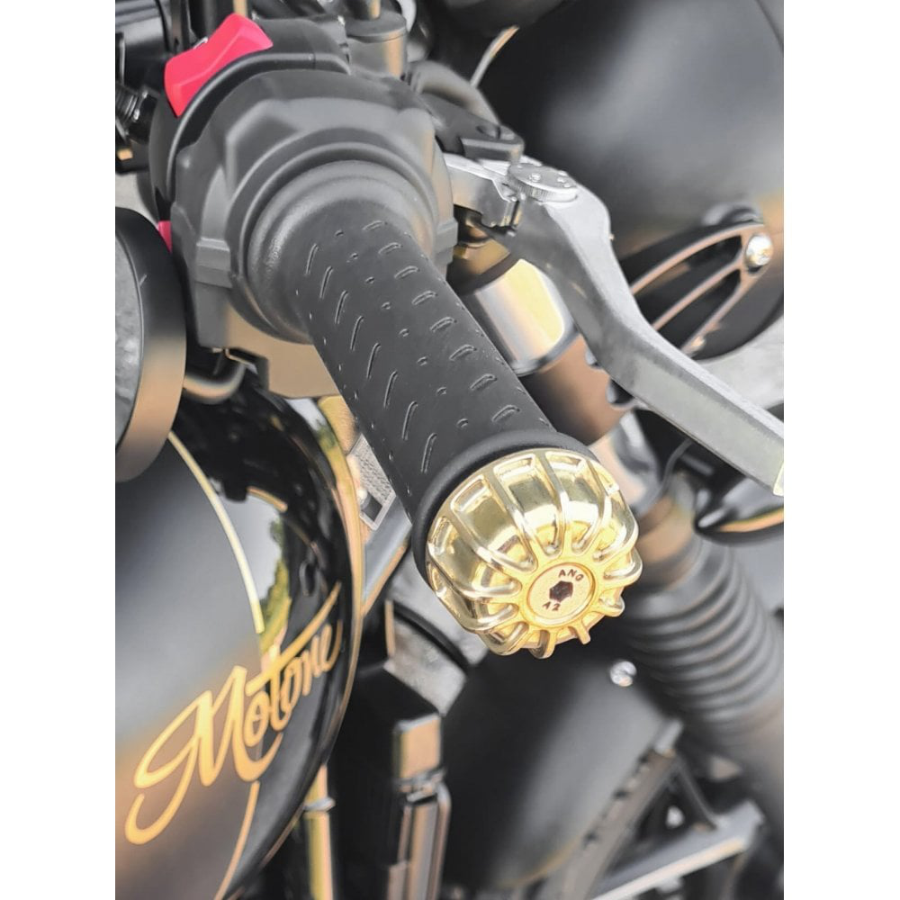 Motone Gemini | Messing Bar-End Finishers kopen bij CafeRacerWebshop.com