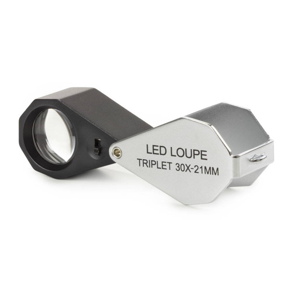 Klappbare Lupe Triplet 30x mit LED-Beleuchtung - Veldshop.nl