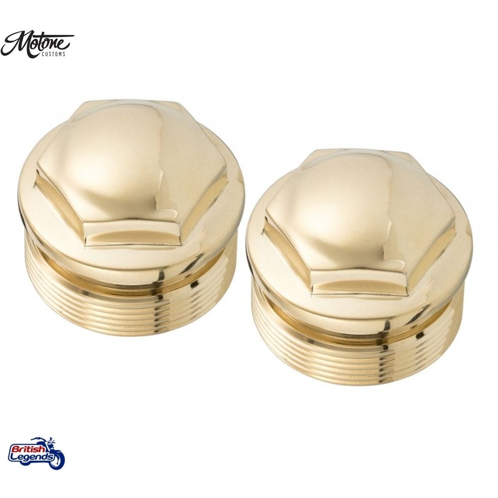 Solid Brass Fork Caps for Triumph Twins