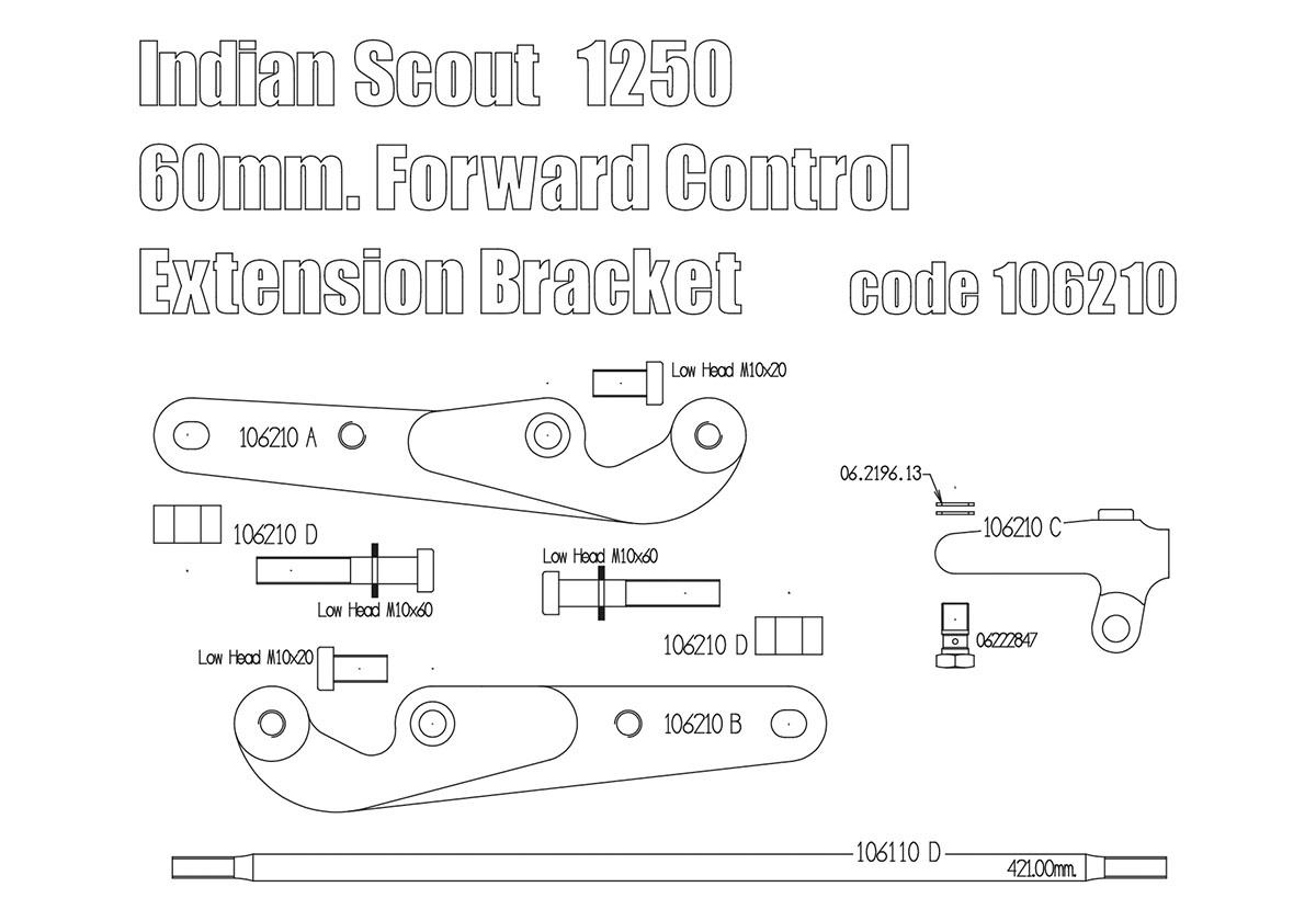 Extended forward controls for Indian Scout - British Legends