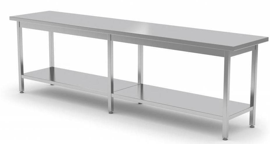Buy Long stainless steel work table with shelf | 80 cm deep | 4 sizes ...