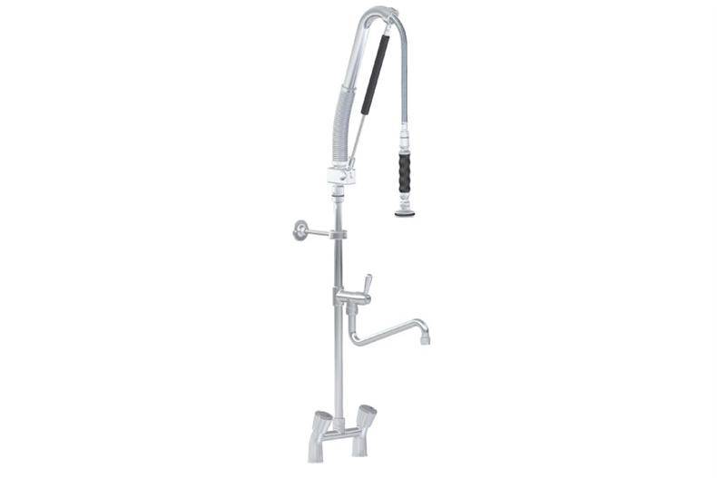 Buy Stainless Steel Double Hole Pre-Rinse Shower Quarter Turn ...