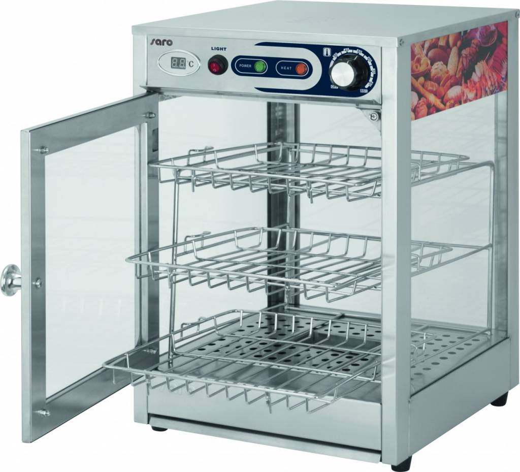 Warm houd display | W 35 x D 35 x H 52 cm - Horeca Traders
