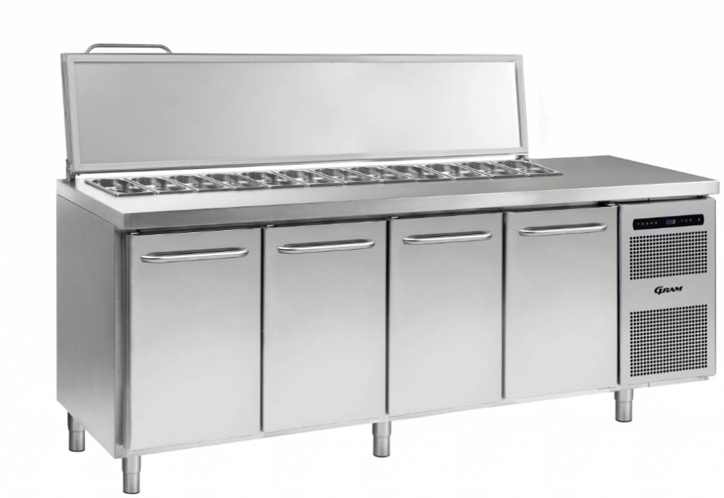 Buy Stainless steel saladette 4 doors | 9x 1/3 GN | 668 liters online ...