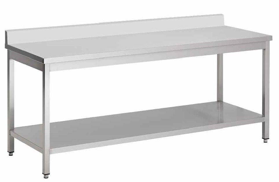 Buy Stainless steel work table with splash edge 200 (w) x85 (h) x70 (d ...