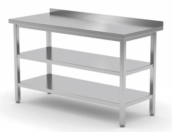 Buy Stainless steel work table with splashback | 70 cm deep | 5 sizes ...