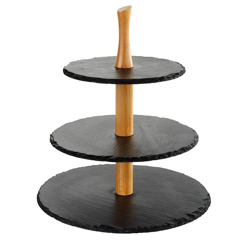 Buy Natural stone tiered stand | 3 tiers online - HorecaTraders