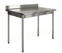 Buy Stainless steel work table on legs with splashback | demountable ...