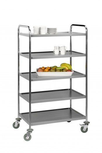 Buy Stainless steel serving clearing trolley with 5 trays | online ...