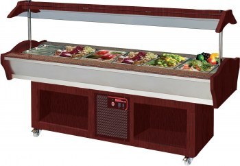 Buy Cooling buffet island Model MARYAM 6 Walnut online - HorecaTraders