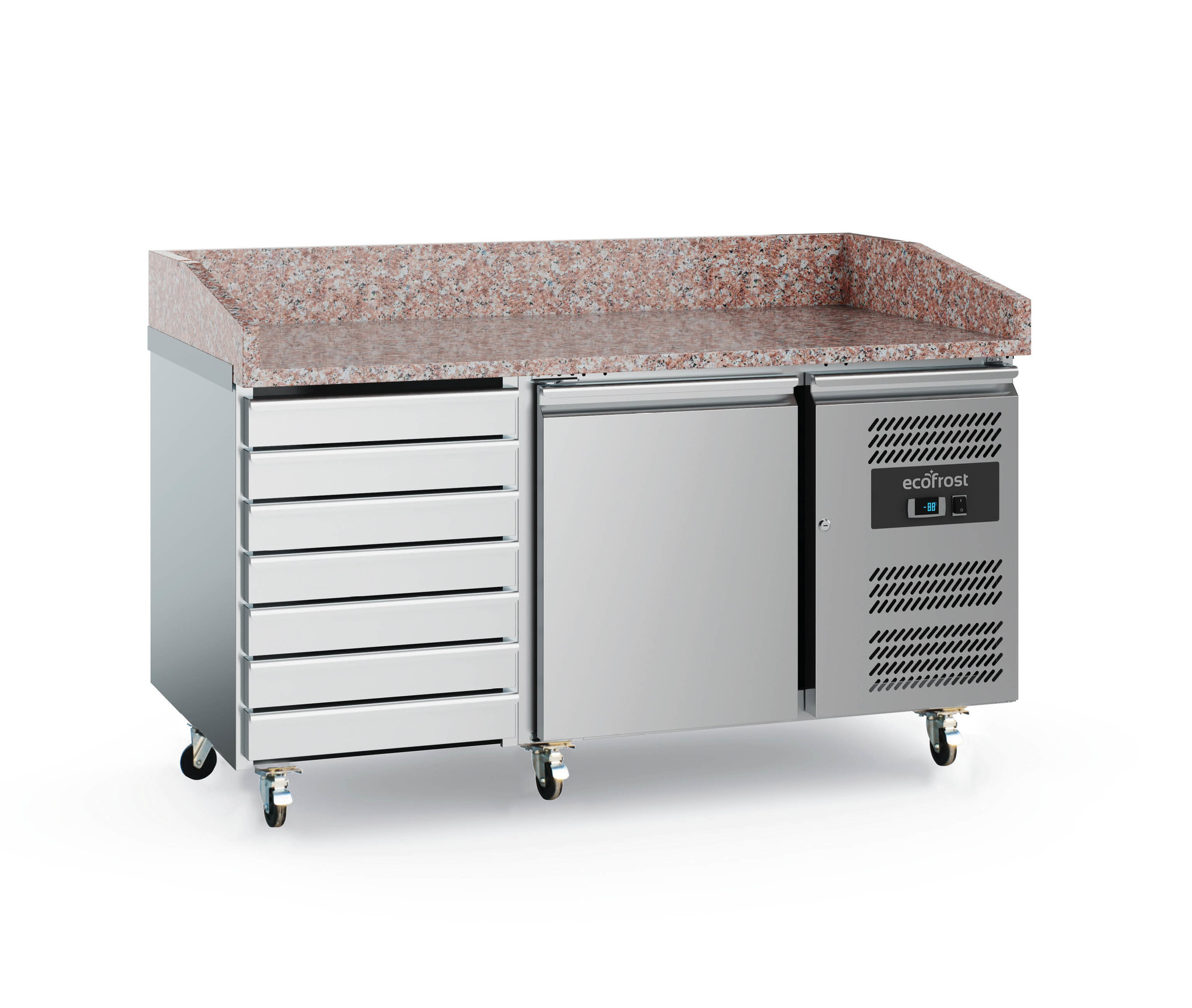 Buy Pizza workbench | Stainless steel | 1 door and 7 drawers online ...