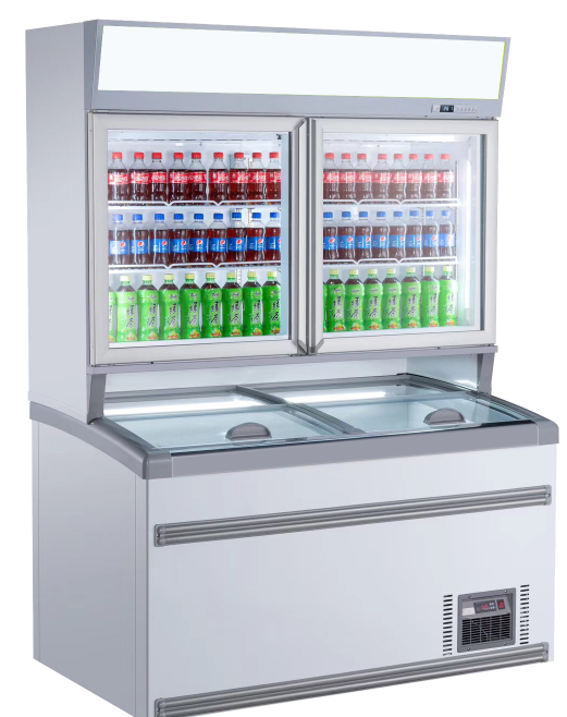 Buy Wall-mounted cooling unit with freezer combination | White | Glass ...
