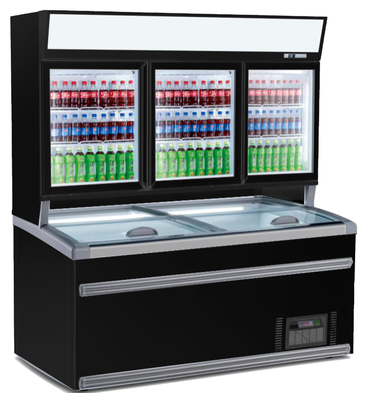 Buy Wall Freezer | 230 V | 269 Kg | Black | 3 glass doors online ...
