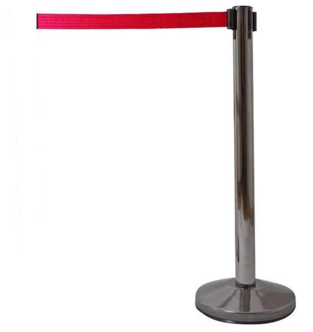 Buy Barrier post chrome plated | 98 cm high | Red cord | Per 2 pieces ...